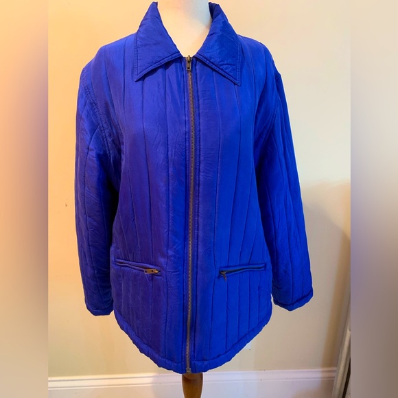 Melrose Studio | Jackets & Coats | Vintage Padded Blue Coat | Poshmark
